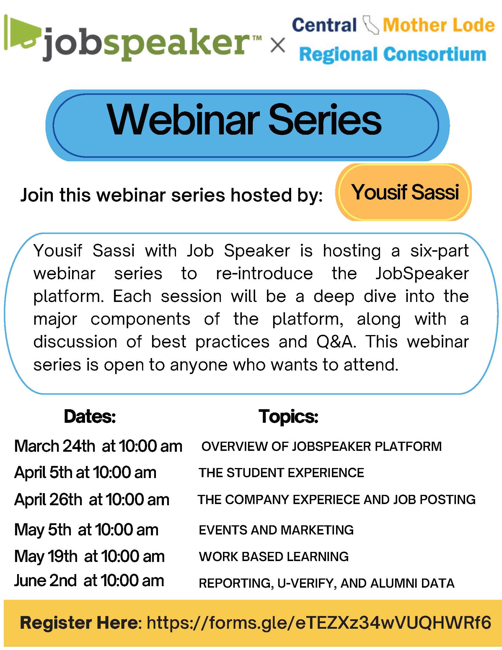 Join Us for Job Speaker Webinar Series - Central Valley Mother Lode ...